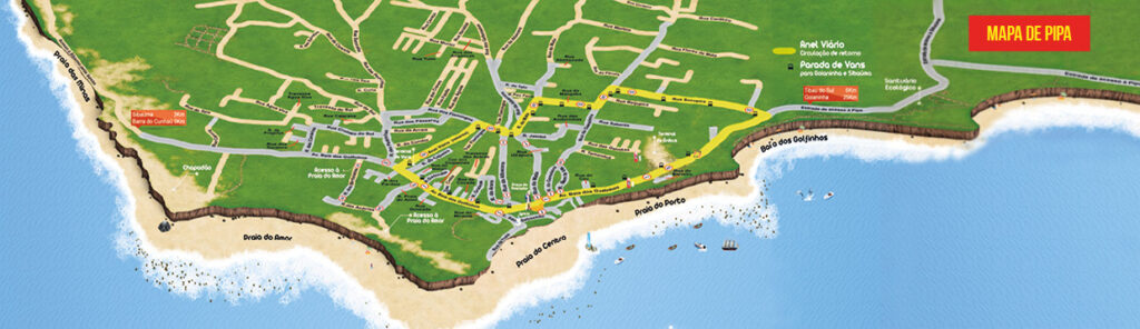 Mapa de Pipa - Praia de Pipa 🐬 Brasil